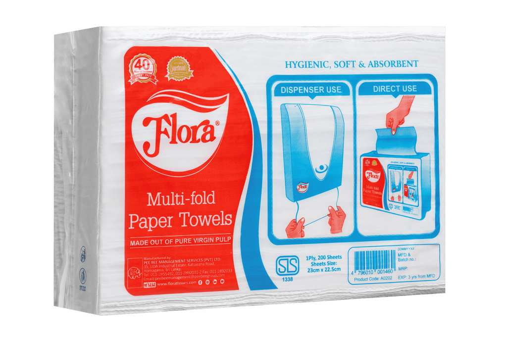 FLORA MULTI-FOLD PAPER TOWEL 1PLY 200 SHEETS – FloraTissues